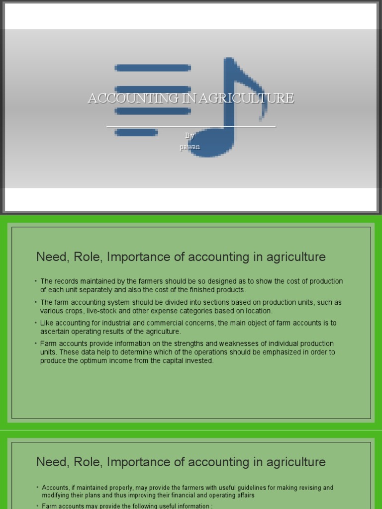 Accounting in Agriculture | PDF | Agriculture | Farms