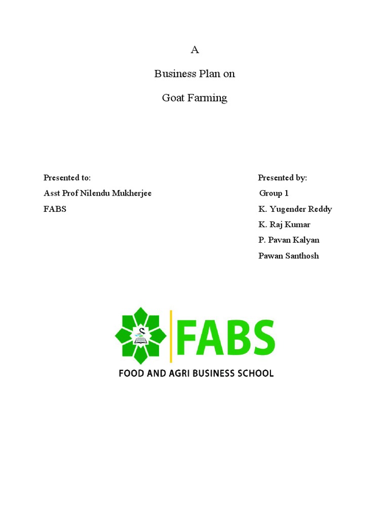 Business Plan On Goat Farming | PDF | Meat | Goat