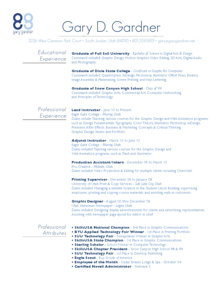 Gardner Gary Resume | PDF | Graphic Design | Graphics