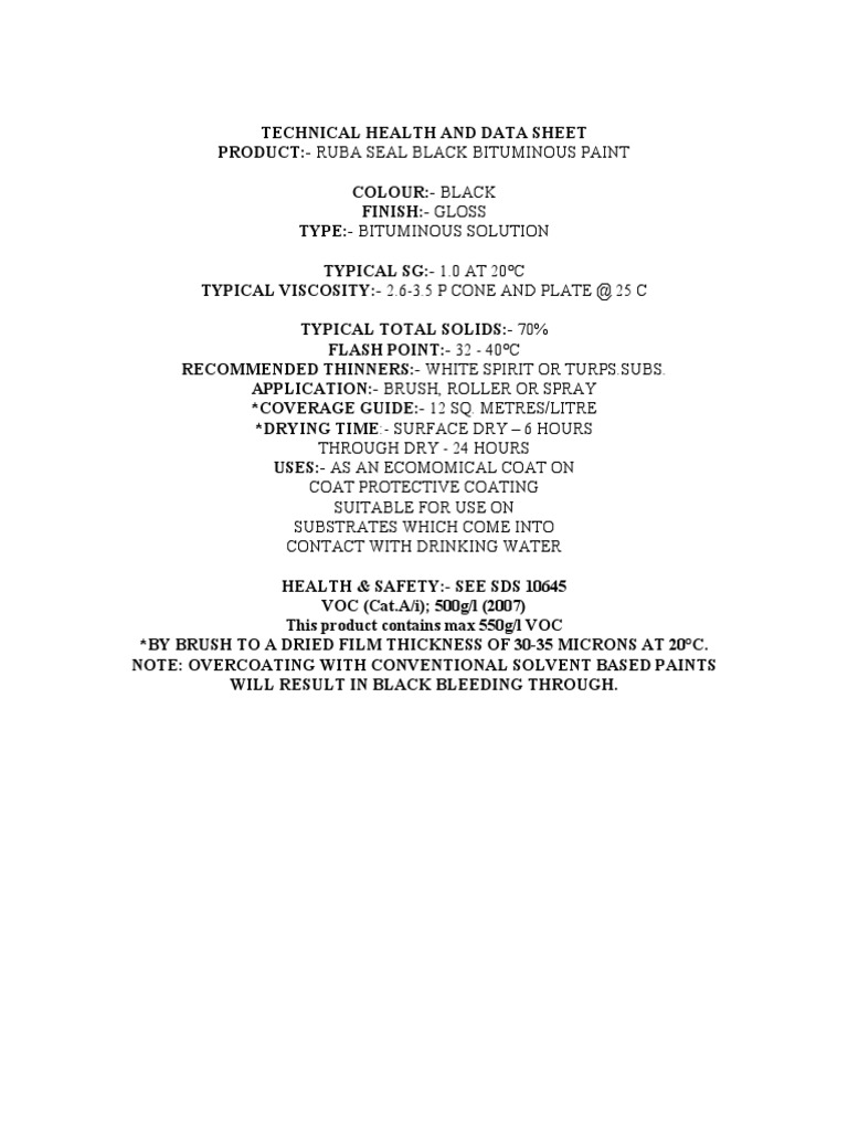 Bitumen Data Sheet | PDF