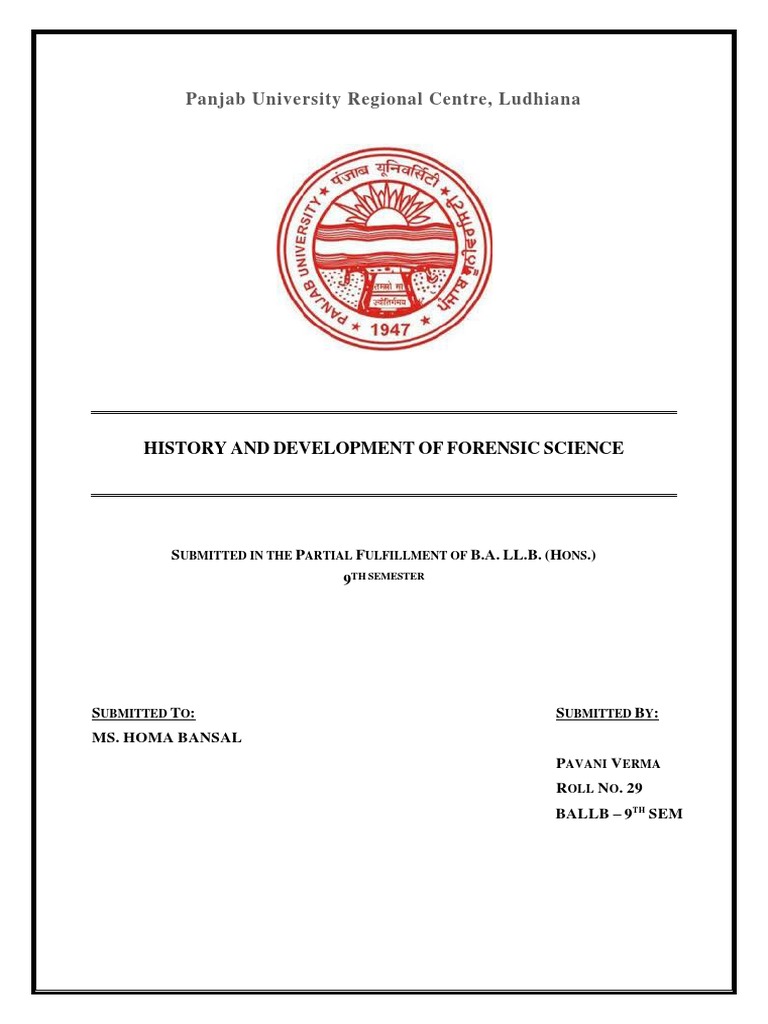 History and Development of Forensic Science | PDF | Forensic Science ...