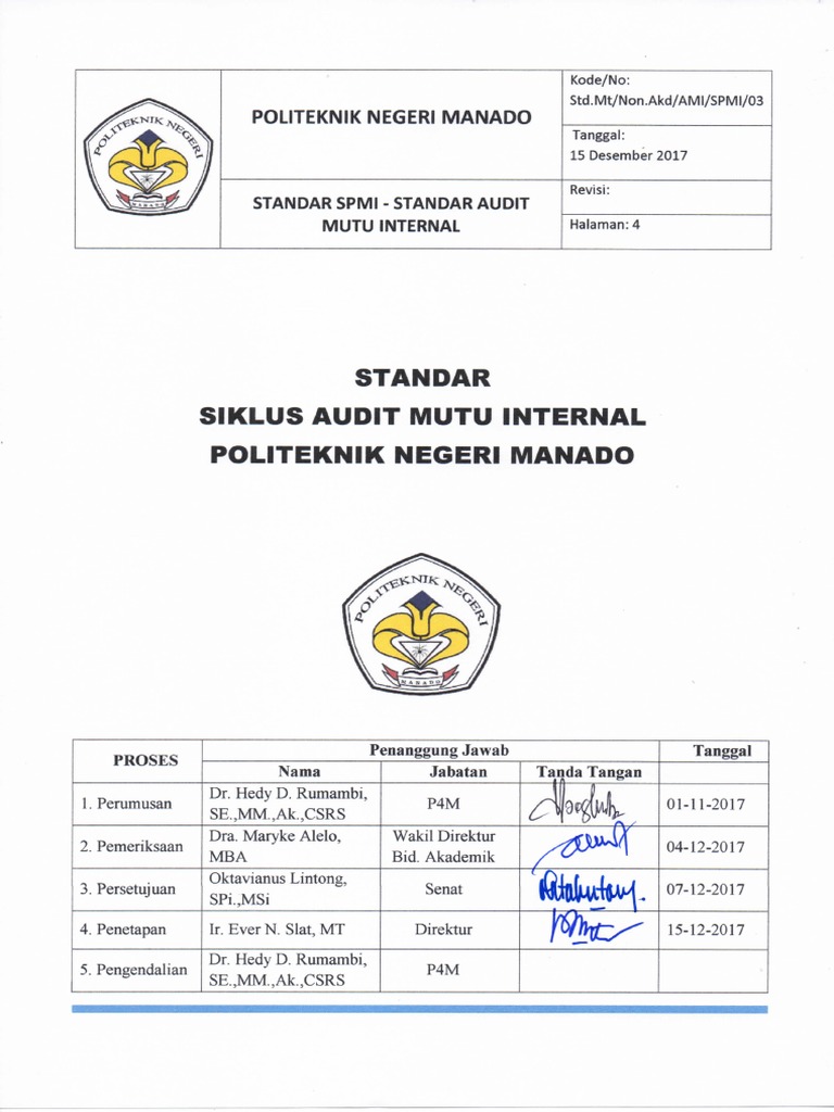 E1 Standar Audit Mutu Internal - 3 - Standar Siklus Audit Mutu Internal ...
