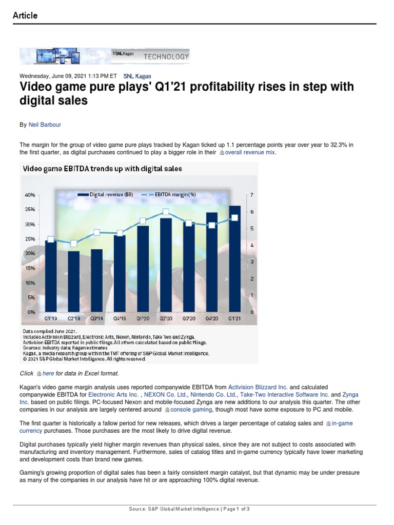 Q1'21 Video Game Profitability Insights | PDF | Video Game Consoles ...