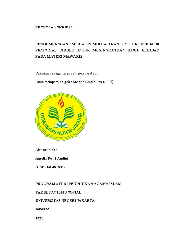 Amelia Putri Andini - Proposal Skripsi - Revisi | PDF