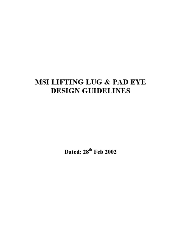 Guideline Lifting Lug Design | PDF | Weight | Crane (Machine)
