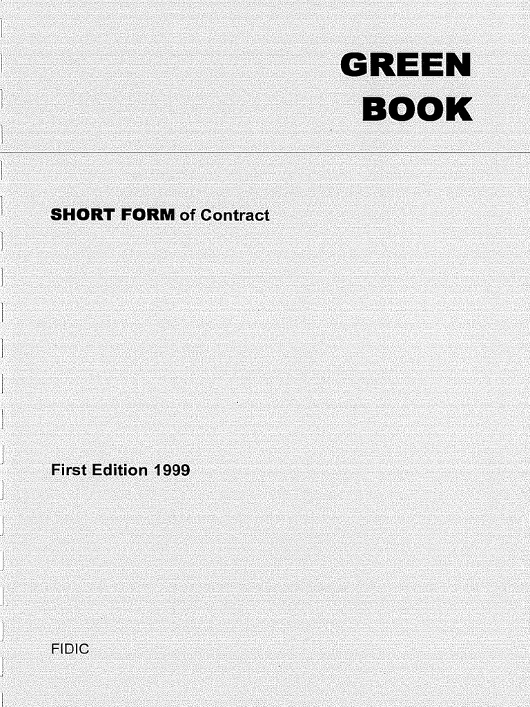 Fidic Green Book 1999 | PDF