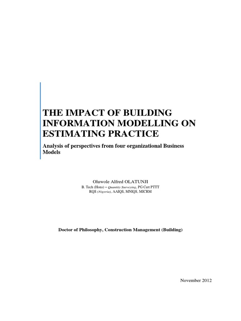 The Impact of Building Information Model | PDF | Building Information ...