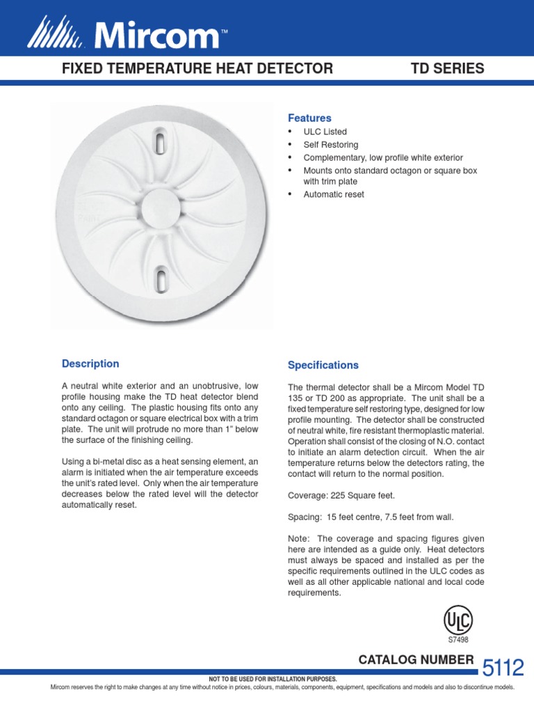TD-135 - Ficha Tecnica | PDF | Temperature | Heat