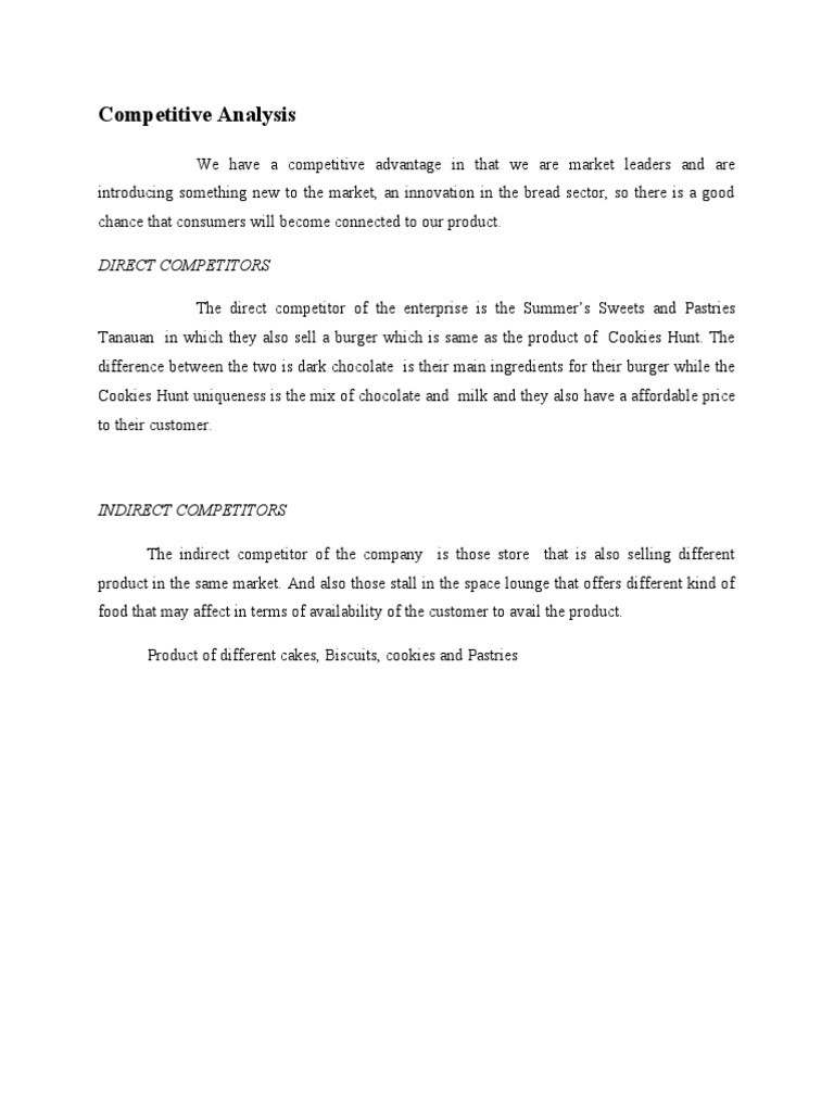 Competitive Analysis: Direct Competitors | PDF | Foods | Confectionery