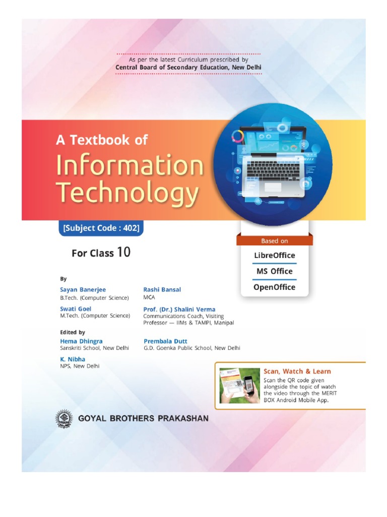 Information Technology Class 10 Code 402 Pdf