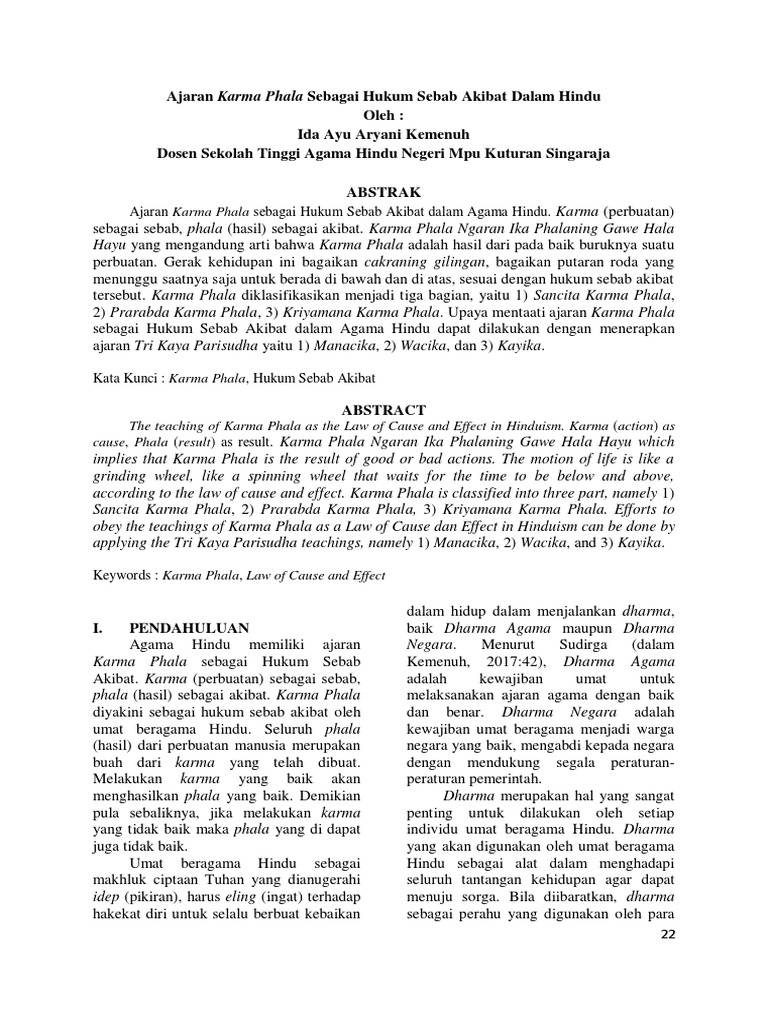 Ajaran Karma Phala dalam Hindu | PDF