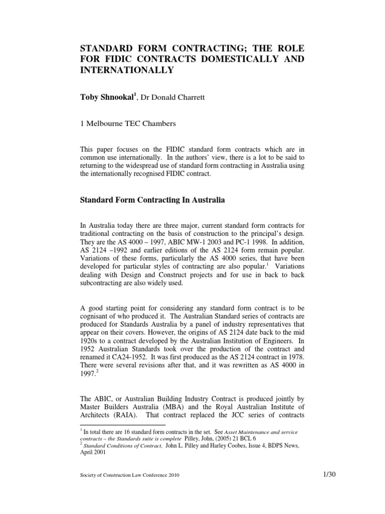 FIDIC Contracts: Standards and Trends | PDF | Construction Law ...
