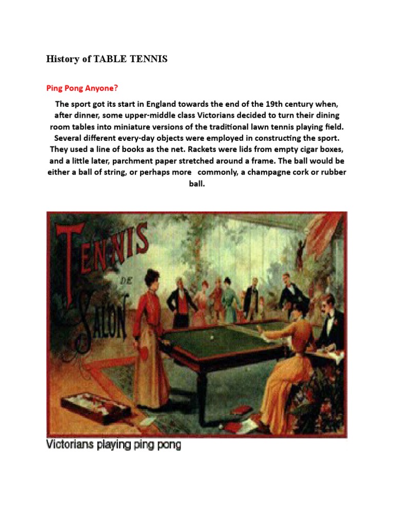 History of TABLE TENNIS | PDF | Table Tennis | Sports