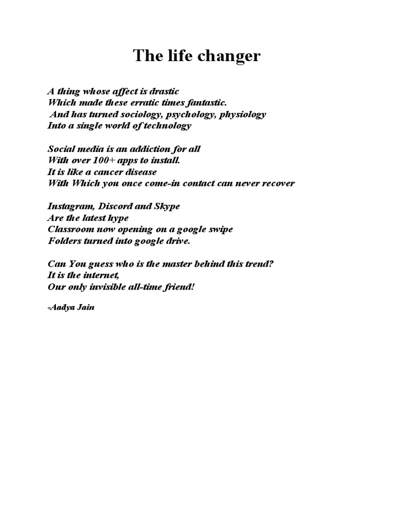 Poem | PDF | Social Science | Wellness