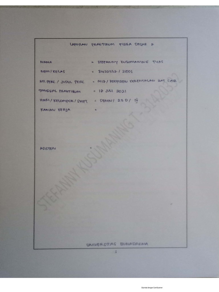 Praktikum Fisika Dasar - Modul M12-Koefisien Kekentalan Zat Cair | PDF