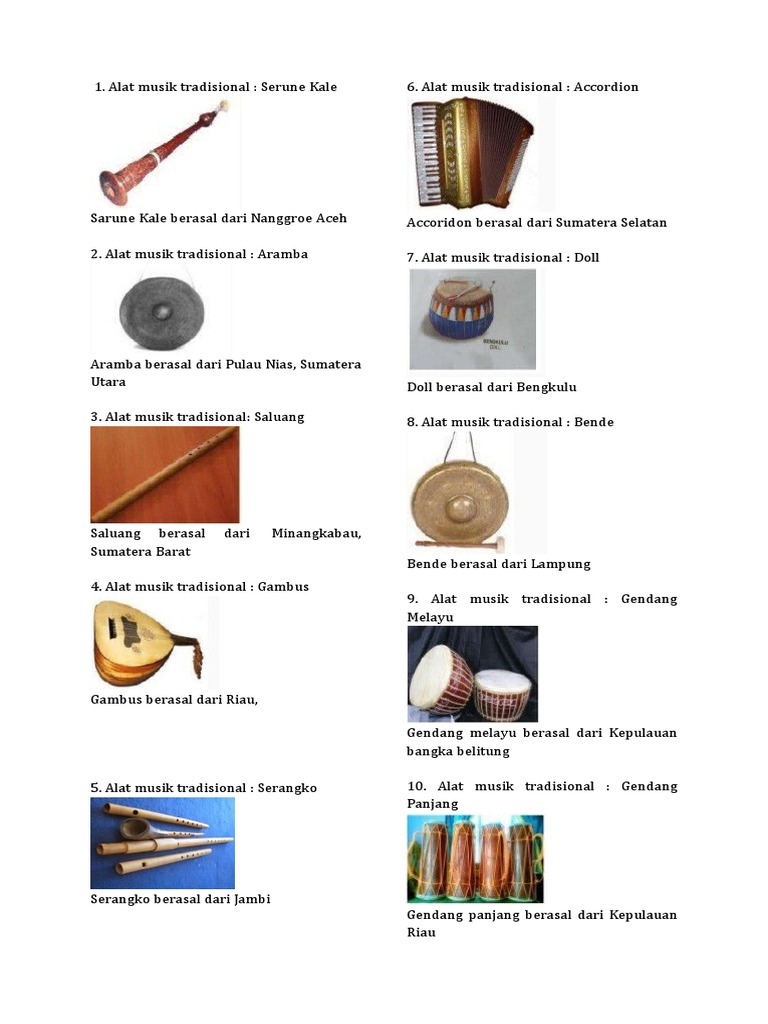 Traditional Musical Instruments of Indonesia | PDF