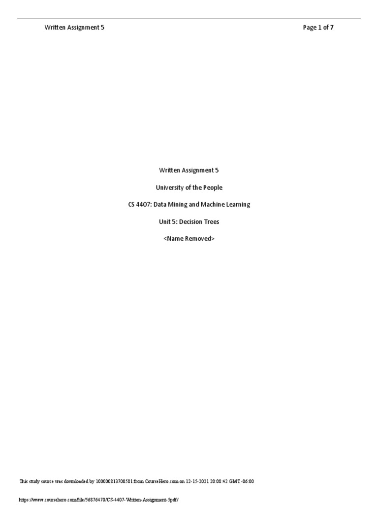 CS 4407 Written Assignment 5 PDF | PDF | Computer Science | Applied ...