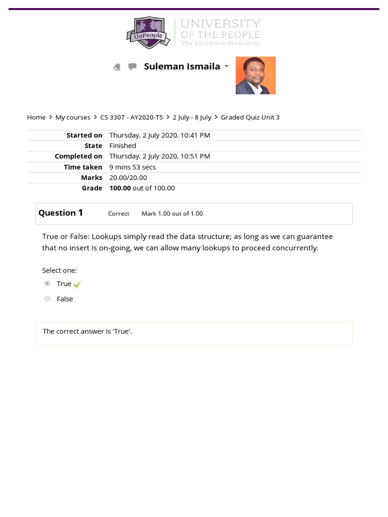 Graded Quiz Unit 3 Attempt Review PDF | PDF | Thread (Computing) | Computer Science