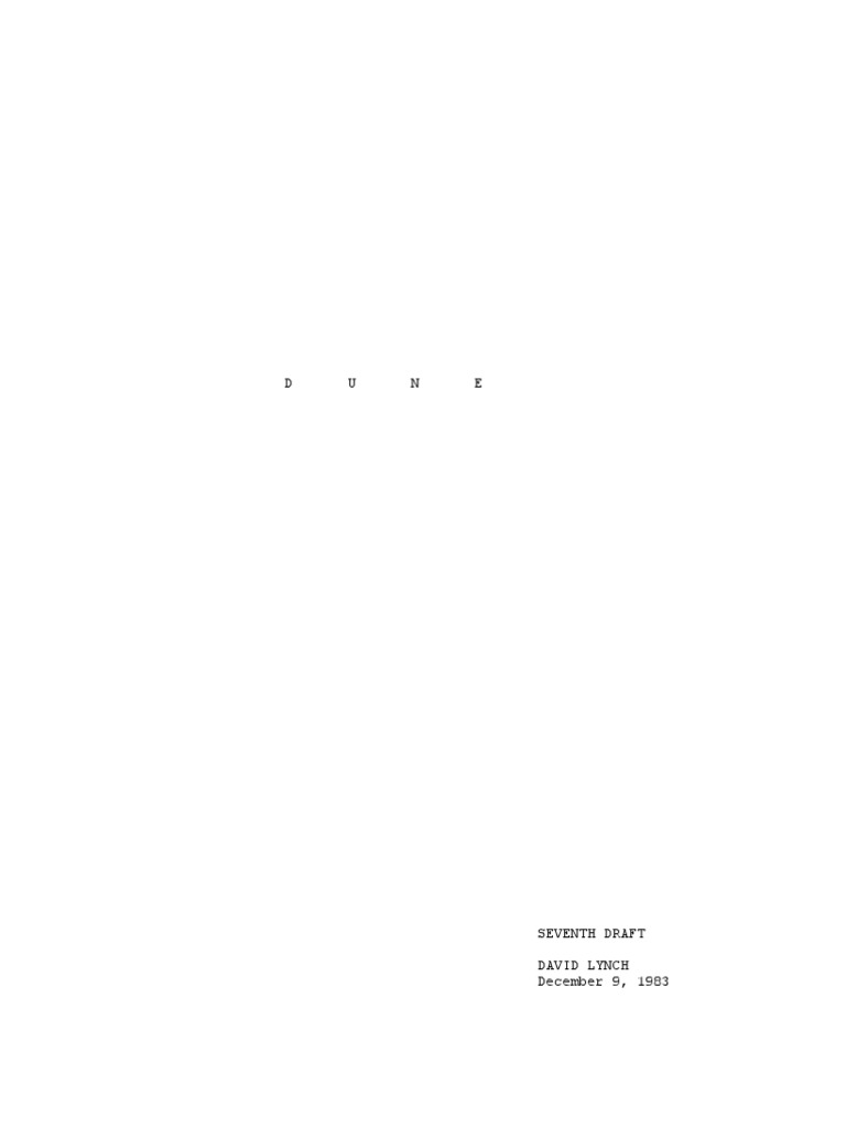 Dune Script 7th Draft | PDF | Dune (Franchise) | Dune (Novel)