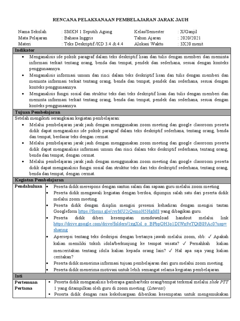 (Pertemuan 1) RPP, Bahan Ajar, Media, LKPD - Thabrani Daud | PDF | Karier & Perkembangan ...