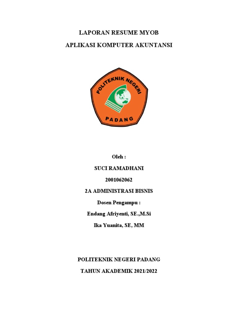 Laporan Resume Myob Suci | PDF