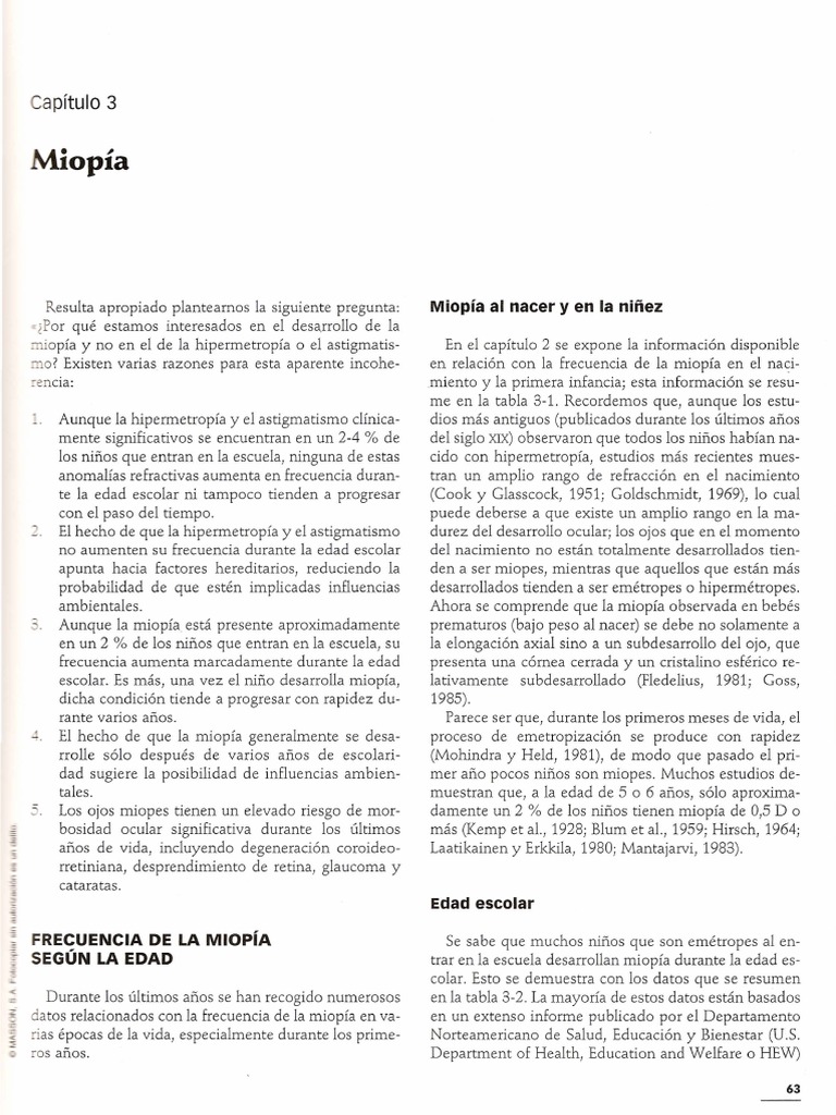 Capitulo - 03 Miopia | PDF | Córnea | Ojo humano