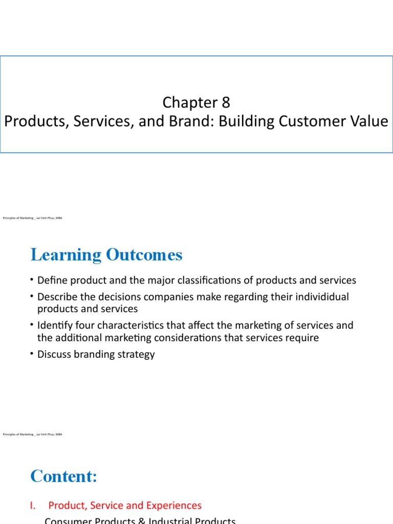 Chapter 8 Products, Services, Brand Building Customer Value | PDF ...