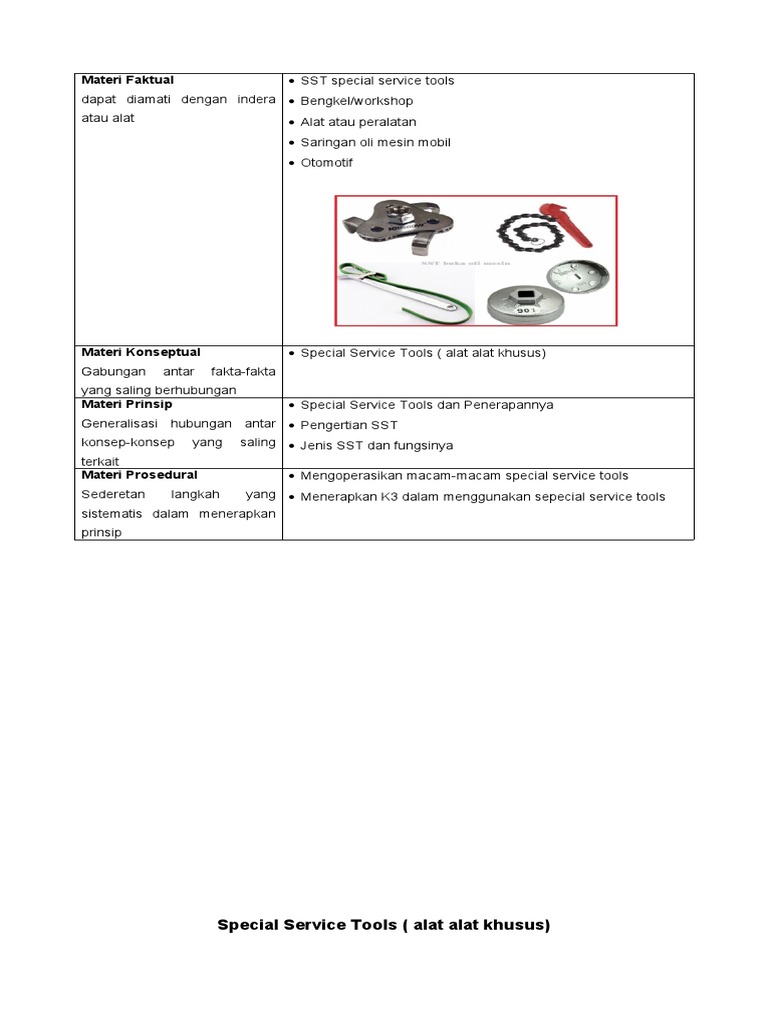 SST (Special Service Tools) | PDF