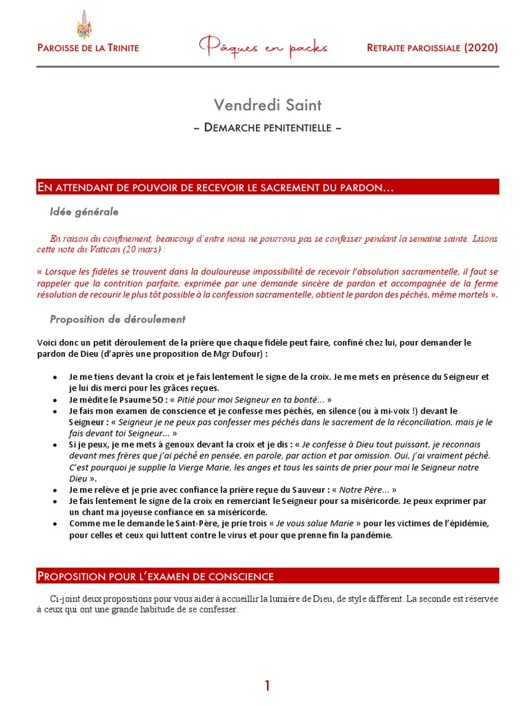 Fiche Examen de Conscience Et Pardon | Descargar gratis PDF ...