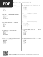 A2 English Test with Answers PDF | PDF