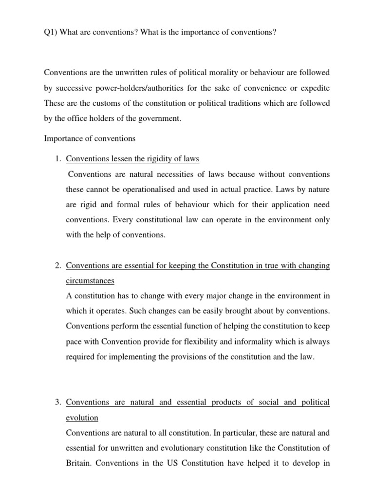 Importance of Conventions in UK Politics | PDF | Constitution | Government