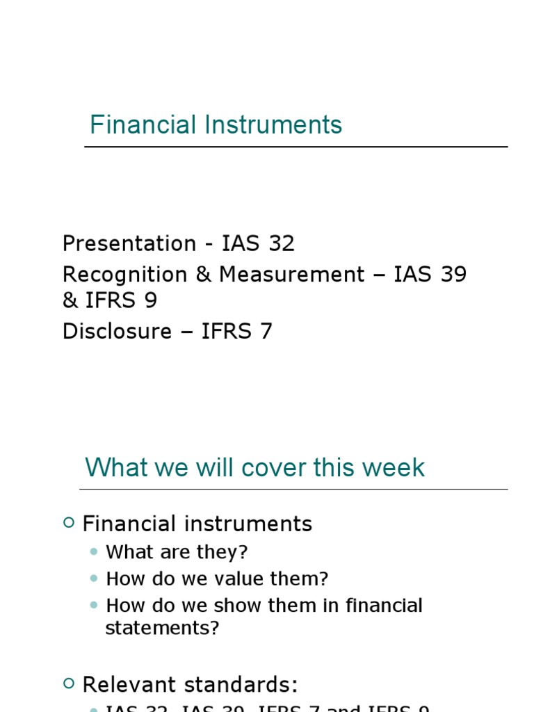 Financial Instruments | PDF | International Financial Reporting ...