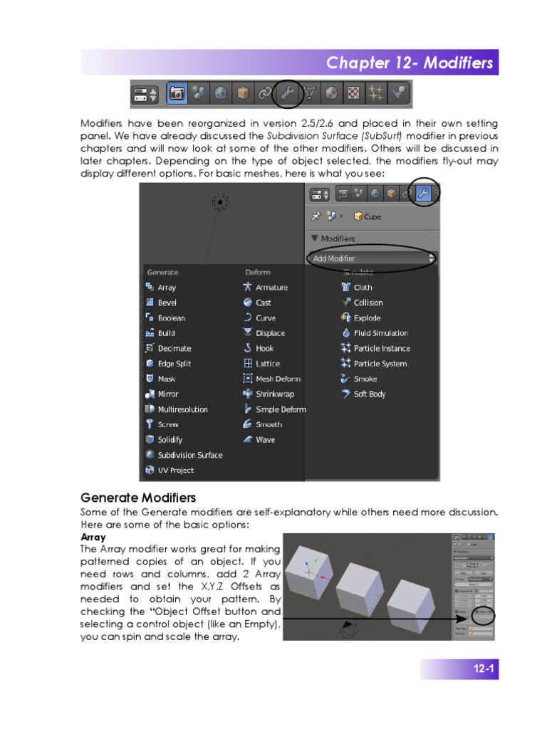 Chapter 12-Modifiers | PDF | Blender (Software)