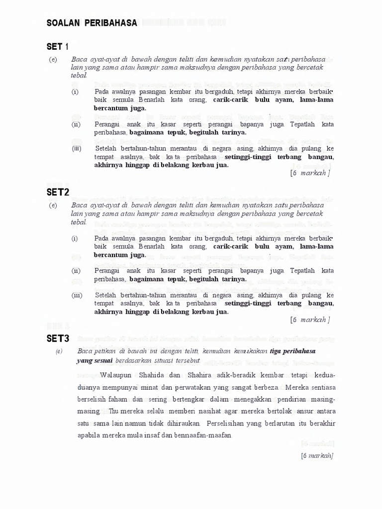 Soalan Peribahasa | PDF