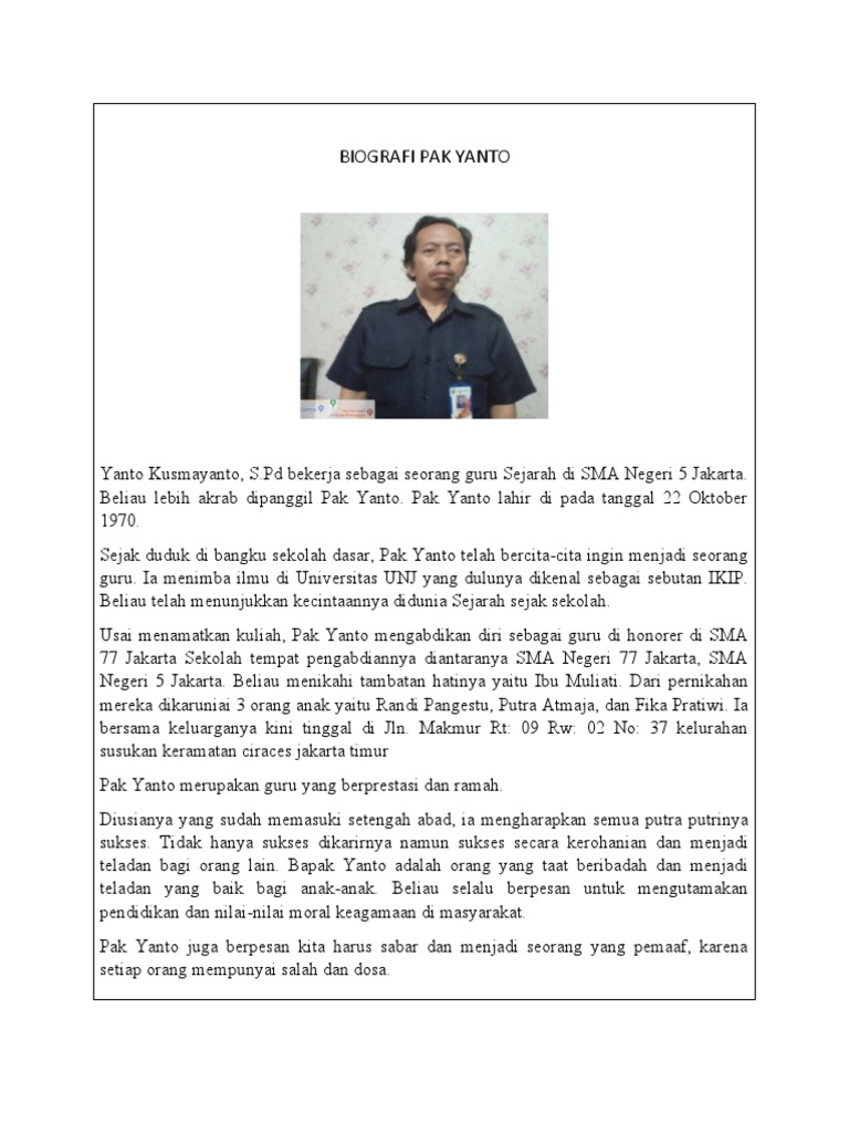 Biografi Pak Yanto | PDF