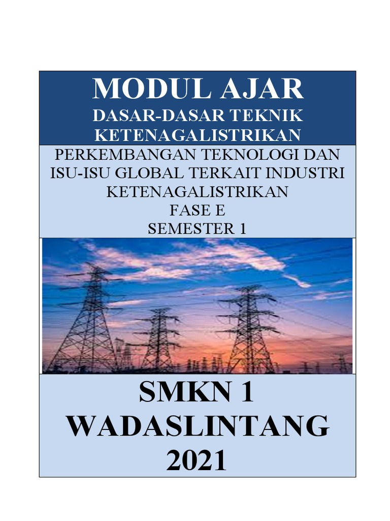 Modul Ajar - Dasar-Dasar Teknik Ketenagalistrikan | PDF Modul Ajar - Dasar-Dasar Teknik Ketenagalistrikan | PDF