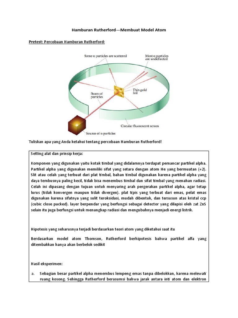 Eksperimen Hamburan Partikel Alfa Rutherford | PDF | Sains & Matematika