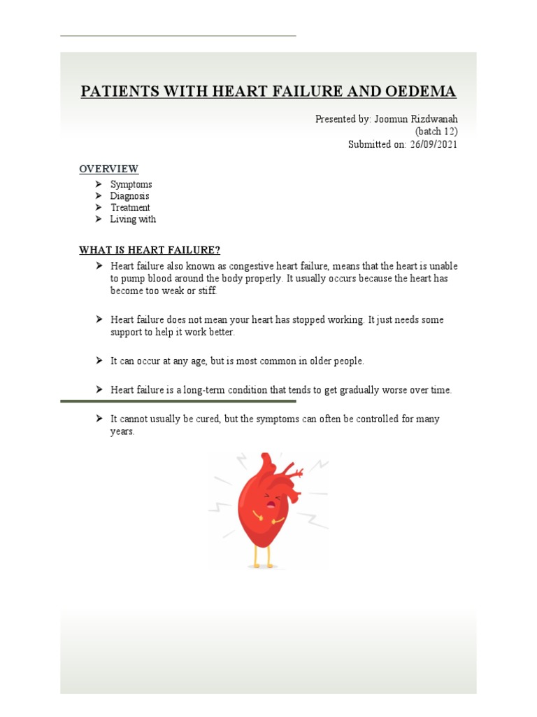 Patients With Heart Failure and Oedema | PDF | Edema | Heart