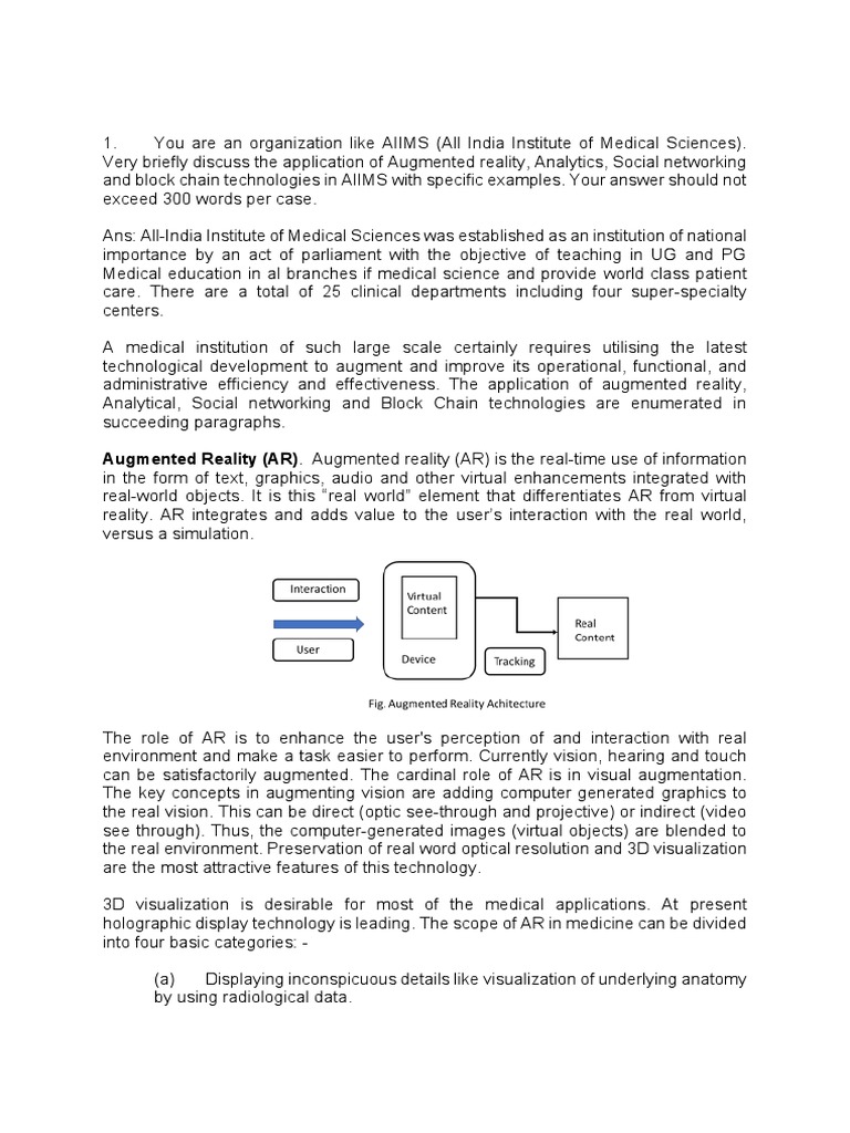 AIIMS Tech Innovations: AR, Analytics, Blockchain | PDF | Augmented ...