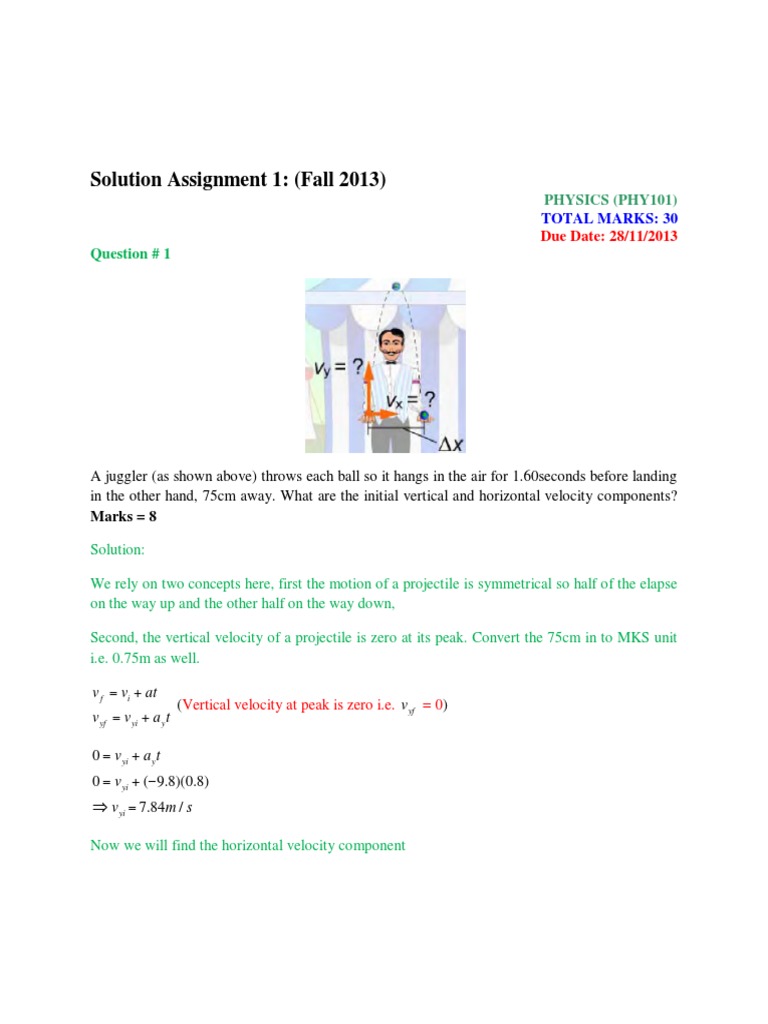 Solution Assignment 1: (Fall 2013) : Question # 1 | PDF