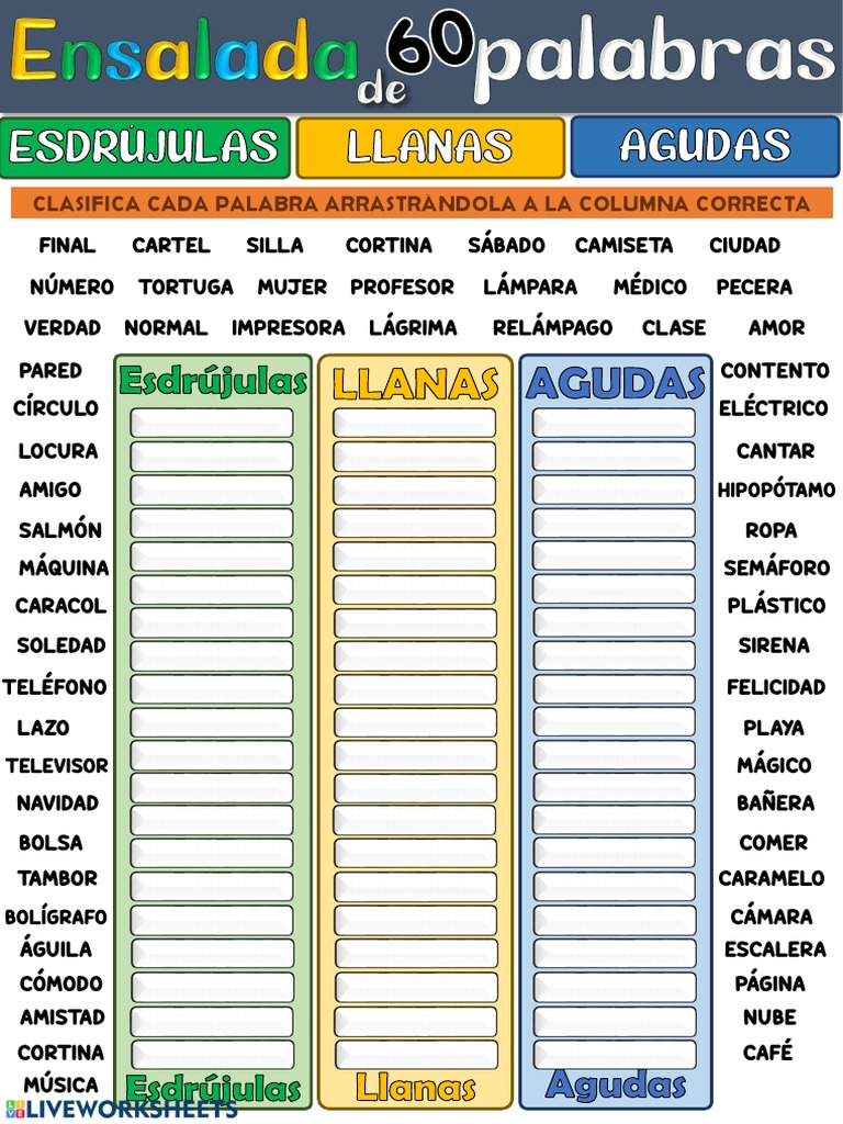 Clasificación de Palabras por Columnas | PDF