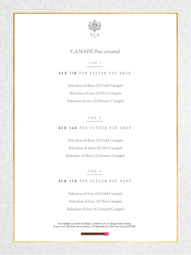 Canapé Pass Around Menu Options | PDF | Lifestyle