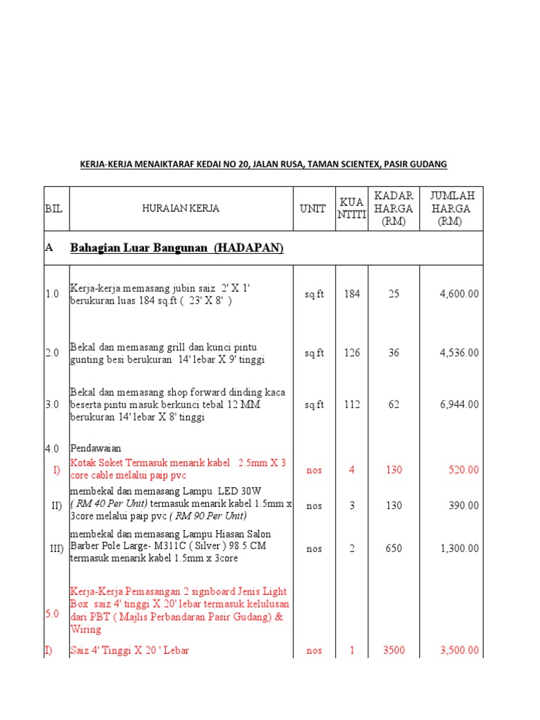 Sebutharga Sample Y2b | PDF