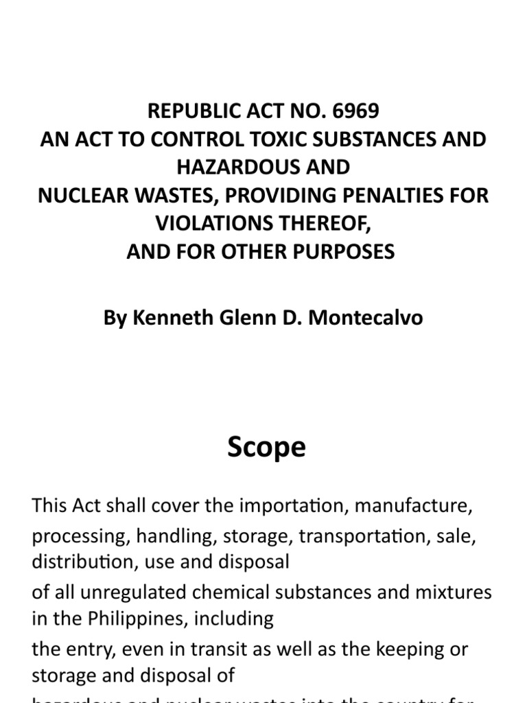 Ra 6969 | PDF | Waste Management | Chemical Substances