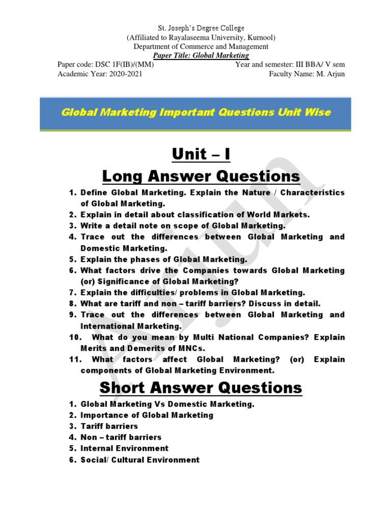 Key Questions in Global Marketing | PDF | Pricing | Market (Economics)