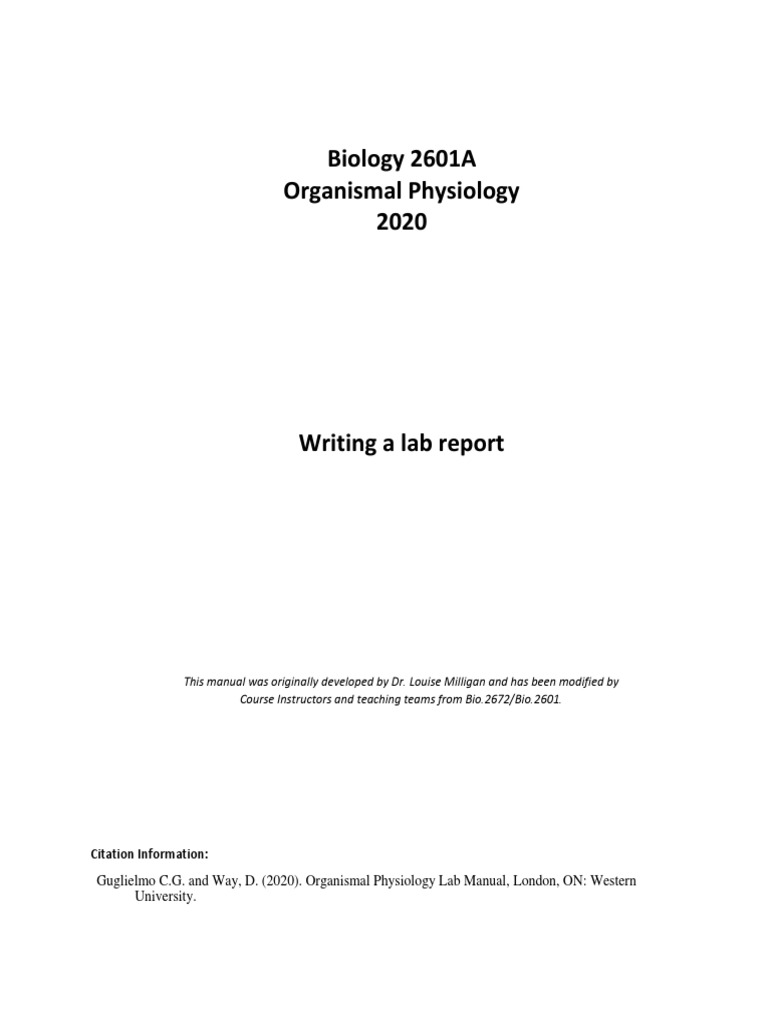 How To Write Lab Report 2020 | PDF | P Value | Statistics