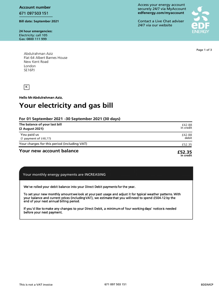 EDF Energy Account Overview and Billing | PDF
