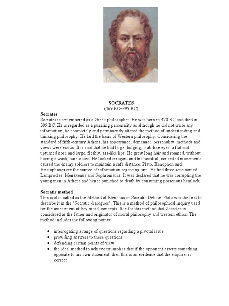 Socrates (469 BC-399 BC) Socrates | PDF | Socrates | Waldorf Education