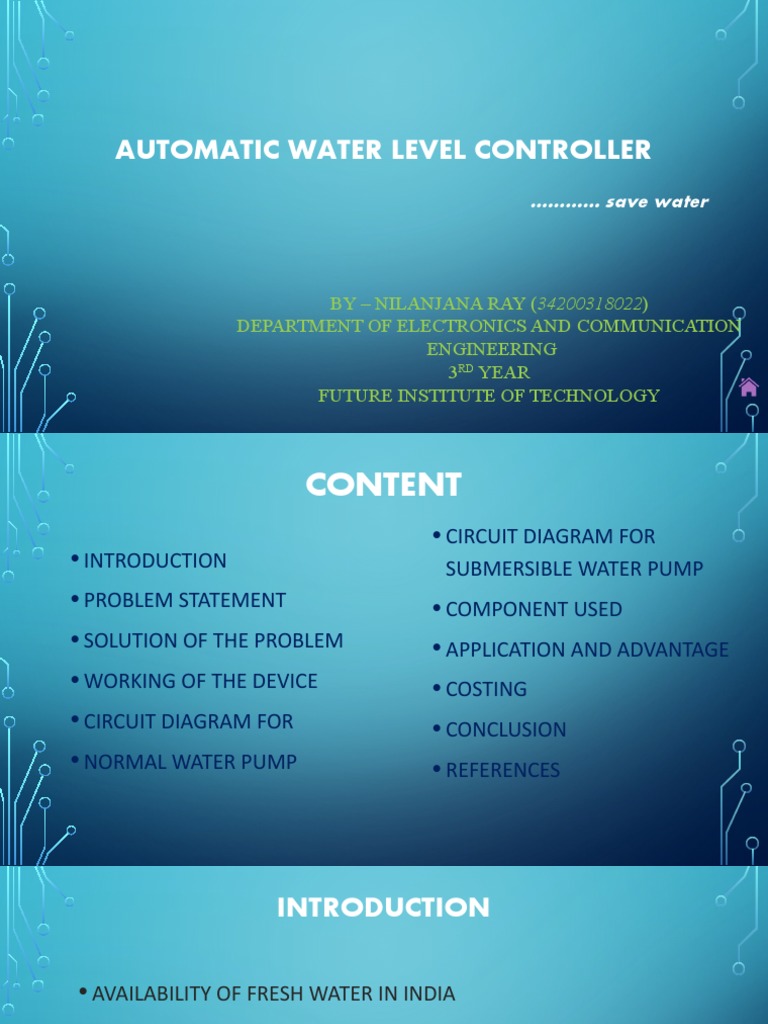 Automatic Water Level Controller | PDF | Switch | Electronic Circuits