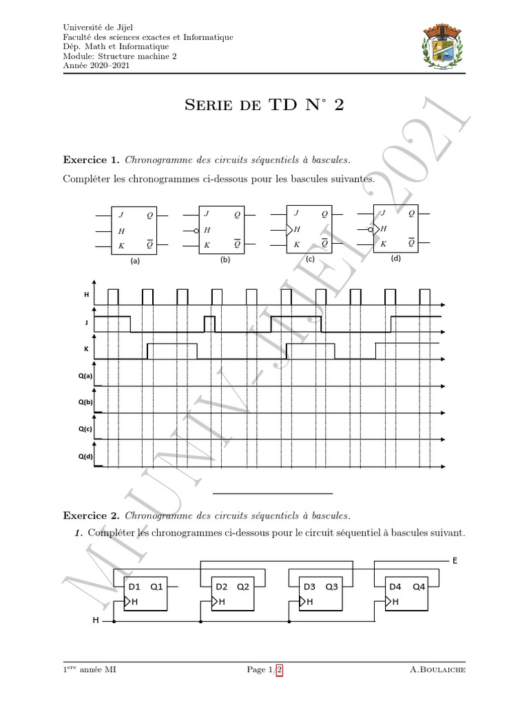 Chronogrammes et synthèse circuits séquentiels | PDF | Ingénierie informatique | Électronique ...
